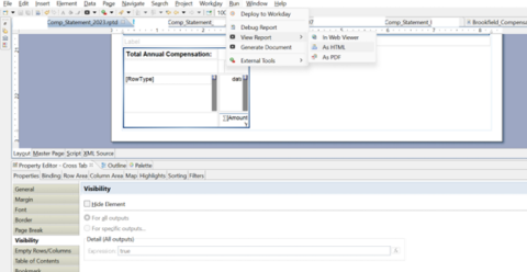 Using Crosstabs in Workday BIRT - Dispatch Integration